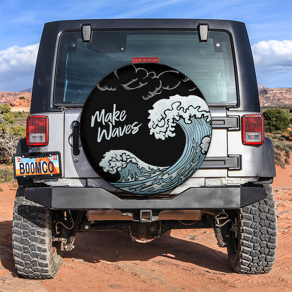 Make Wave Car Spare Tire Covers Gift For Campers - Nearkii