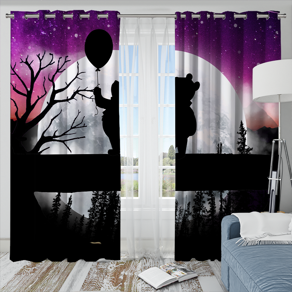 Sailor Moon Night Background Window Curtain - Nearkii